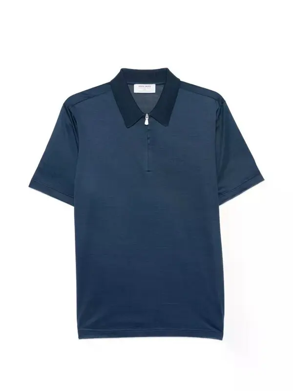 GRAN SASSO Half-zip Polo Shirt - Blue