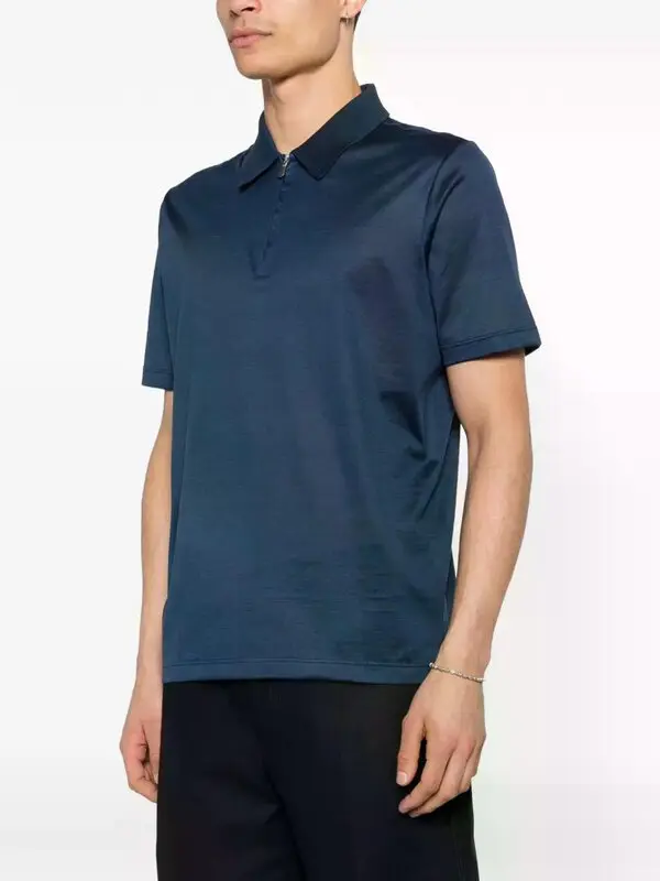 GRAN SASSO Half-zip Polo Shirt - Blue