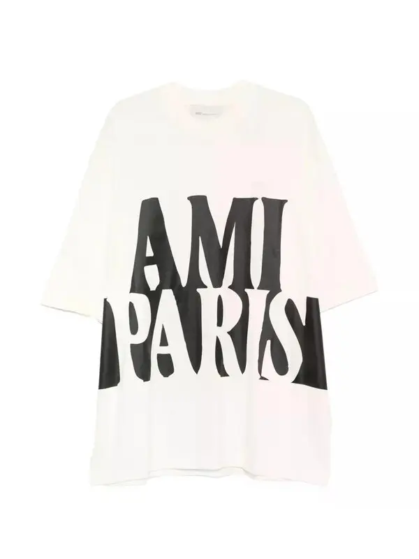 AMI Paris Logo T-shirt - Neutrals