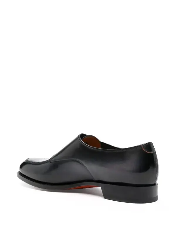 Santoni Buckle-strap Leather Monk Shoes