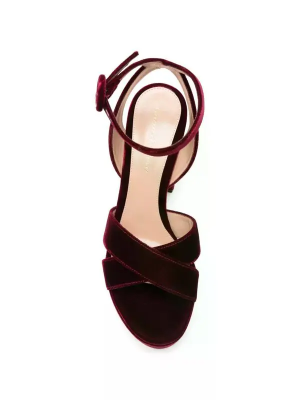 GIANVITO ROSSI Criss-cross Strap Platform Heeled Sandals - Red