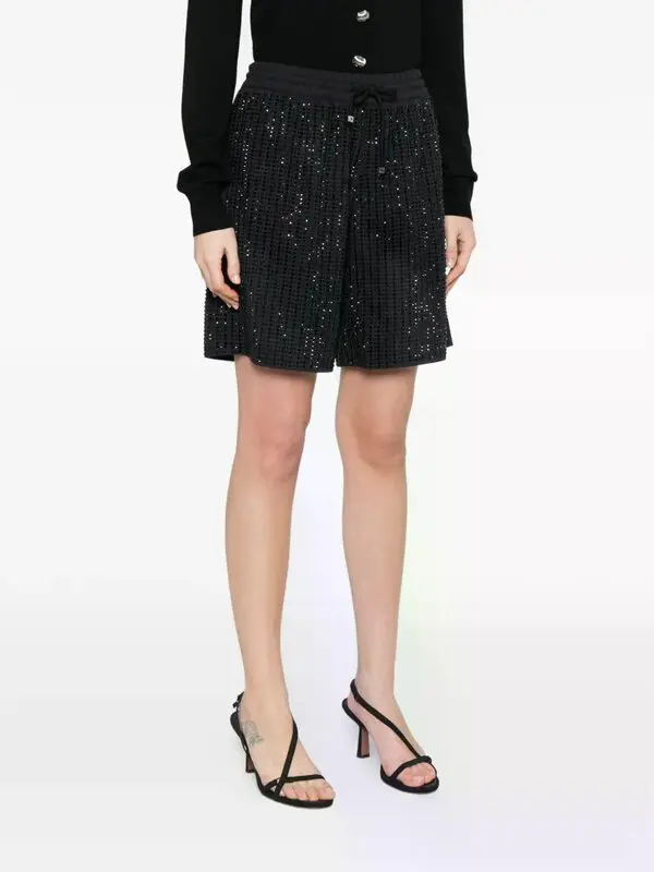 VENUJA Drawstring Crystal-embellished Shorts