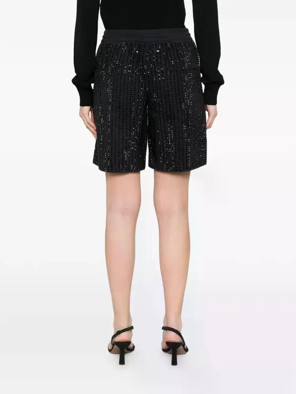 VENUJA Drawstring Crystal-embellished Shorts