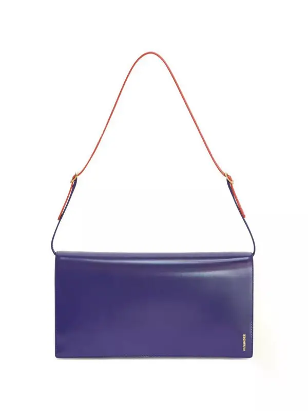 JIL SANDER Medium File Leather Shoulder Bag - Purple