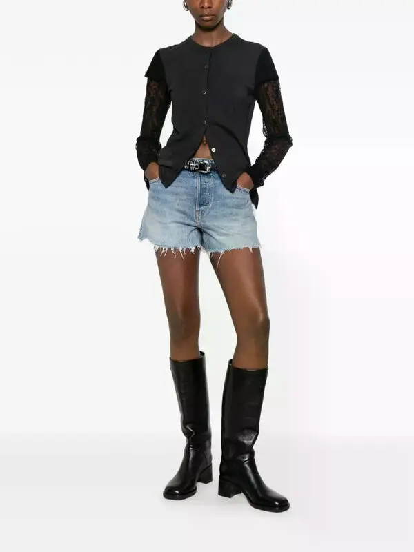 Alexander Wang Distressed Denim Shorts - Blue