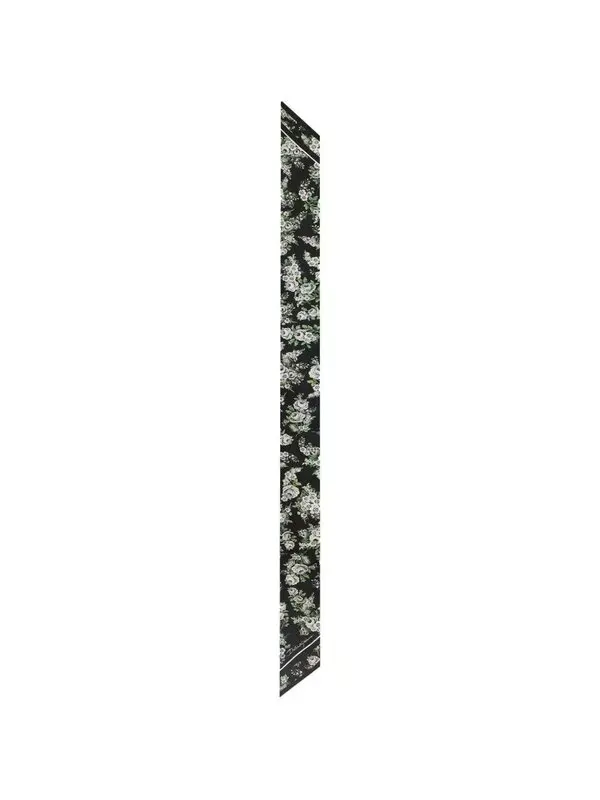 Dolce & Gabbana Small Flower Bouquet-print Silk Twill Bandeau - Black