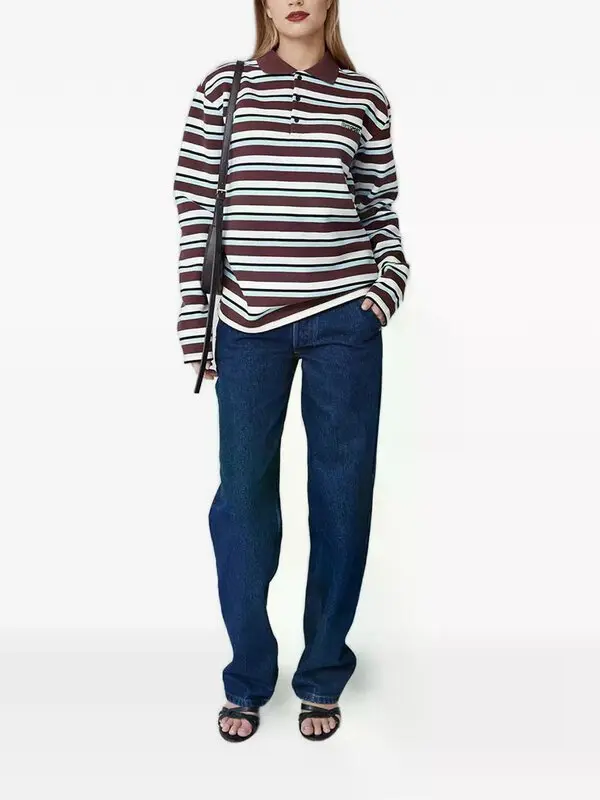 OPÉRASPORT Striped Long-sleeve Polo Shirt
