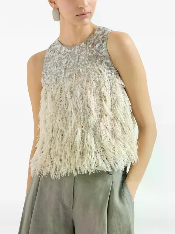 Brunello Cucinelli Embellished Sleeveless Top