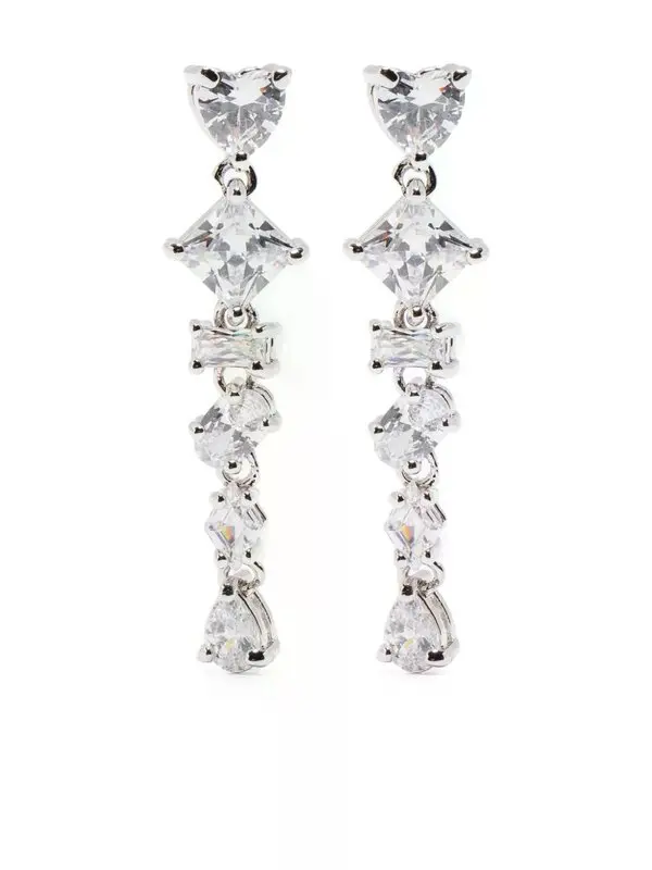 Maje Crystal-embellished Drop Earrings - Silver