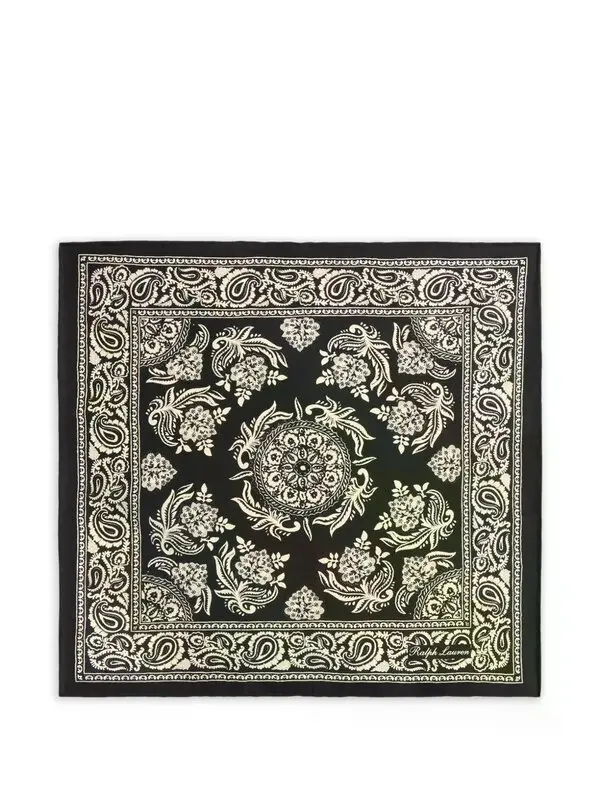 Ralph Lauren Purple Label Paisley-print Silk Pocket Square - Black