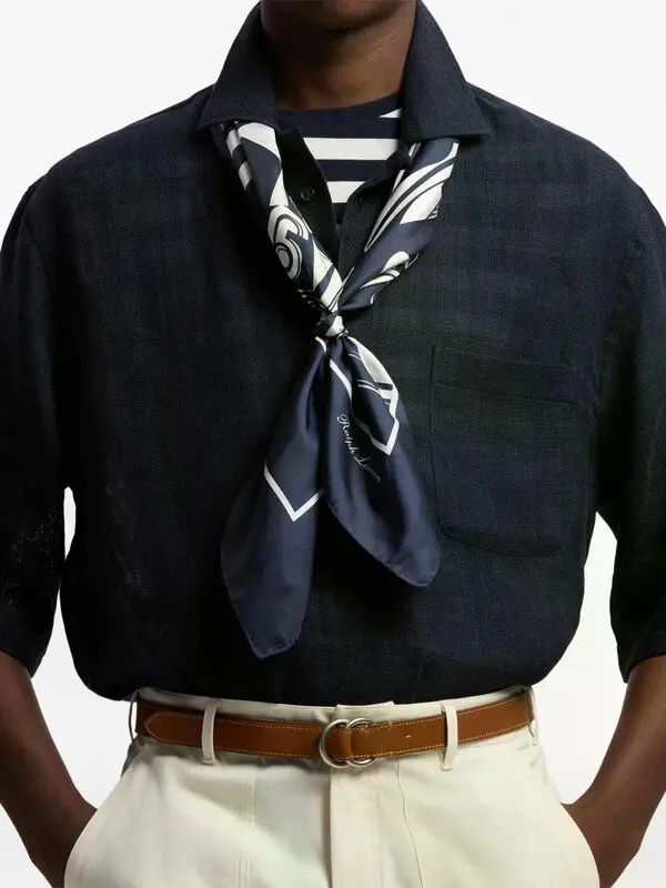 Ralph Lauren Purple Label Graphic-print Silk Scarf