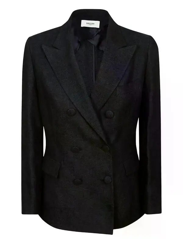 SAULINA Double-breasted Blazer With Flap Pockets