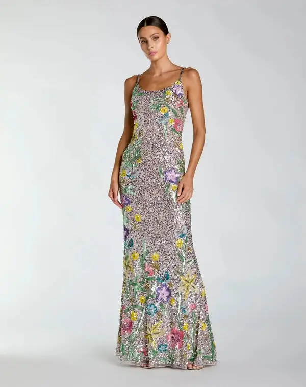 Mac Duggal Embellished Sleeveless Gown With Cowl Back