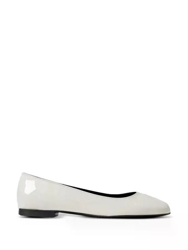 AMI Paris Heart's Friend Leather Ballet Flats - Neutrals