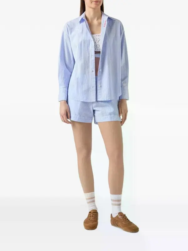 MC2 SAINT BARTH Striped Embroidered Shirt