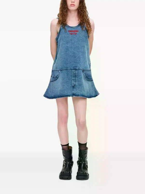 CHARLES JEFFREY Sleeveless Denim Dress - Blue