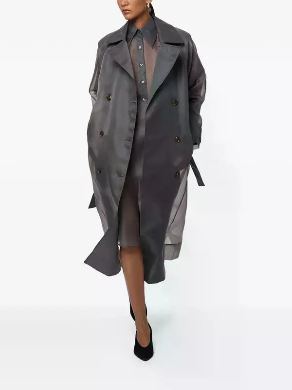 Apparis Tyra Organza Midi Skirt - Grey