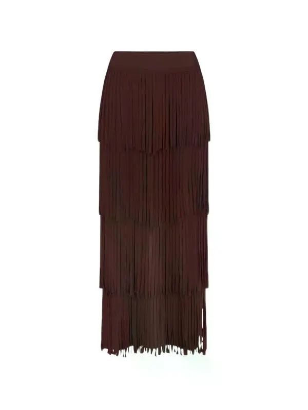 SIMONMILLER Za Za Fringe Midi Skirt - Brown