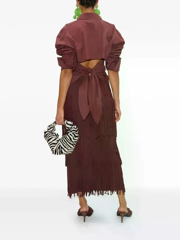 SIMONMILLER Za Za Fringe Midi Skirt - Brown