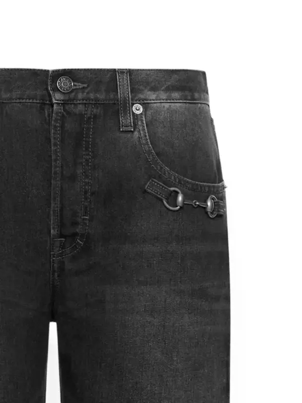 Gucci Horsebit Cotton Jeans - Grey