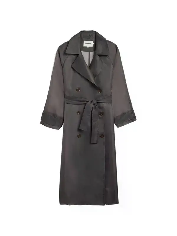Apparis Lana Belted Trench Coat - Grey