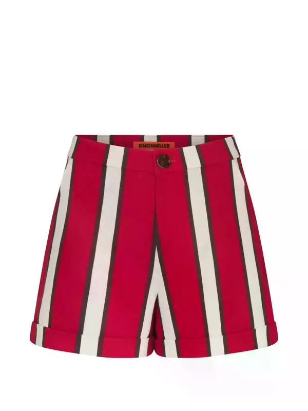 SIMONMILLER Striped Cuffed Shorts - Red