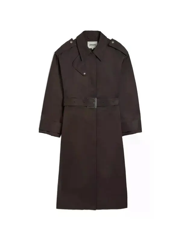 Apparis Joan Belted Trench Coat - Black