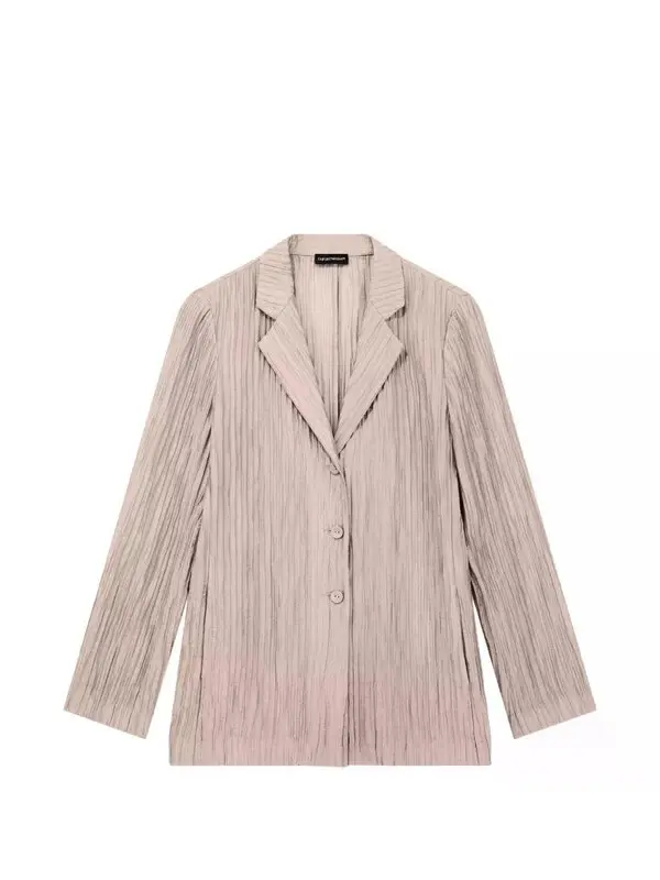 Emporio Armani Single-breasted Pleated Blazer - Neutrals