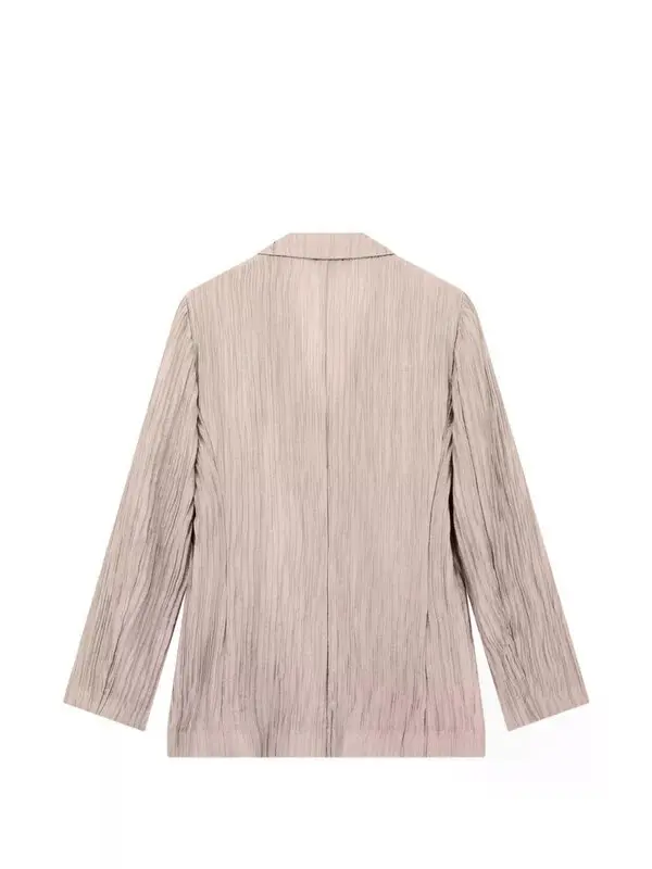 Emporio Armani Single-breasted Pleated Blazer - Neutrals