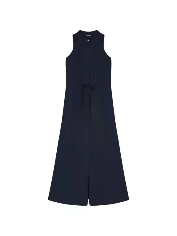 Emporio Armani Drawstring Sleeveless Maxi Dress - Blue
