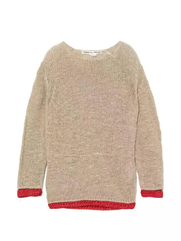 Comme Des Garçons Open Knit Round Neck Jumper - Neutrals