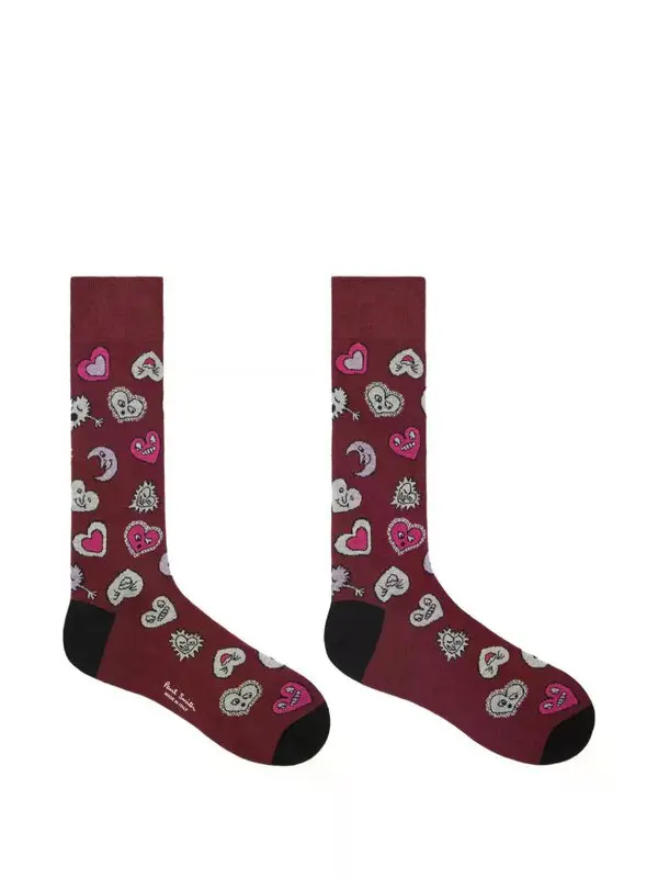Paul Smith Heart And Moon-print Socks