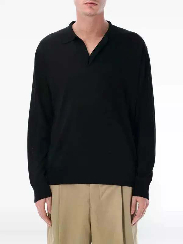 ROBERTO COLLINA Polo Collar Sweater - Black