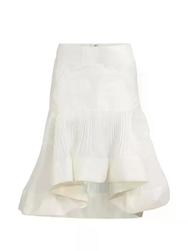 Sacai Ruffled Pleated A-line Skirt - White