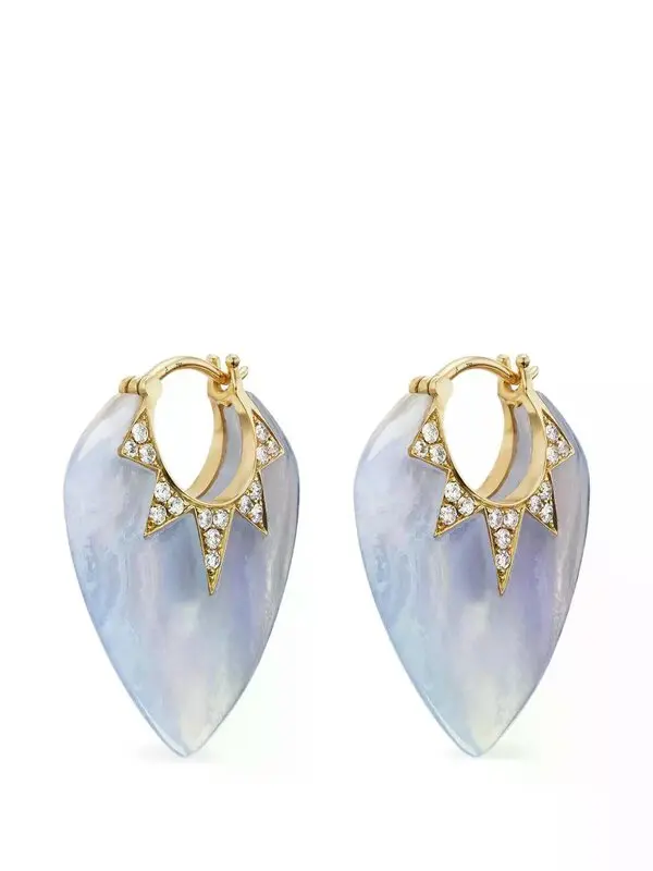 Sorellina Blue Lace Agate And Diamond Earrings - Gold
