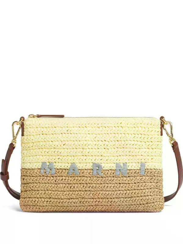 Marni Paper Raffia Seaside Pouch - Neutrals