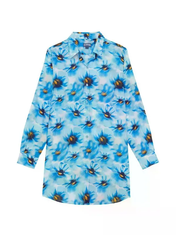 Vilebrequin Floral Shirt Dress - Blue