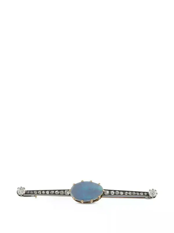 LB EXCLUSIVE Diamond And Opal Brooch - Black