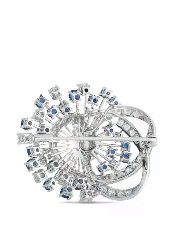 LB EXCLUSIVE Fan-shaped Diamond And Sapphire Brooch