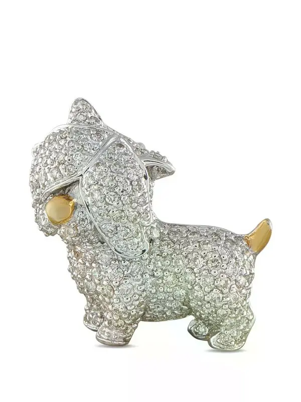 LB EXCLUSIVE Dog-shaped Diamond Brooch - Silver