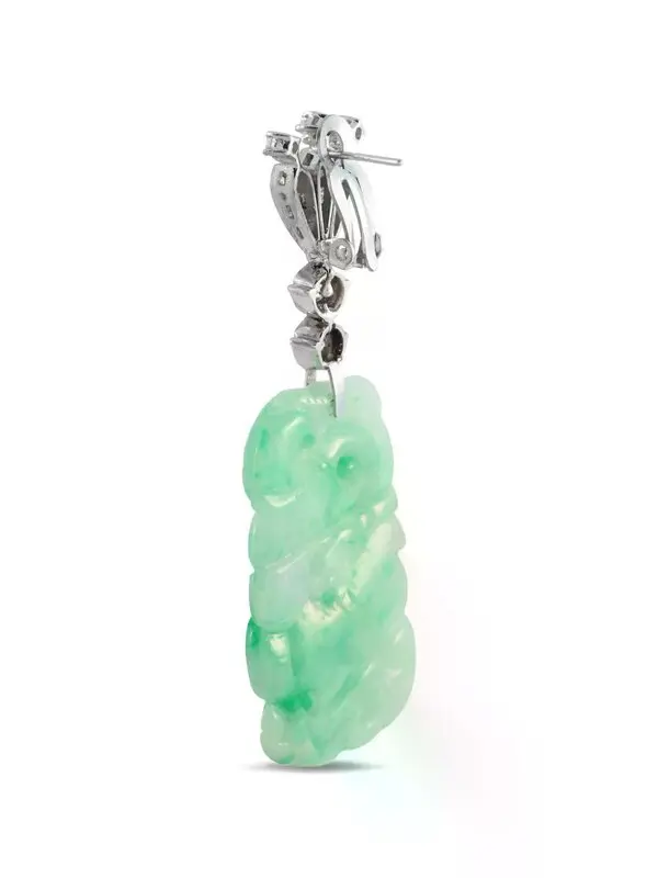 LB EXCLUSIVE Diamond And Jade Earrings