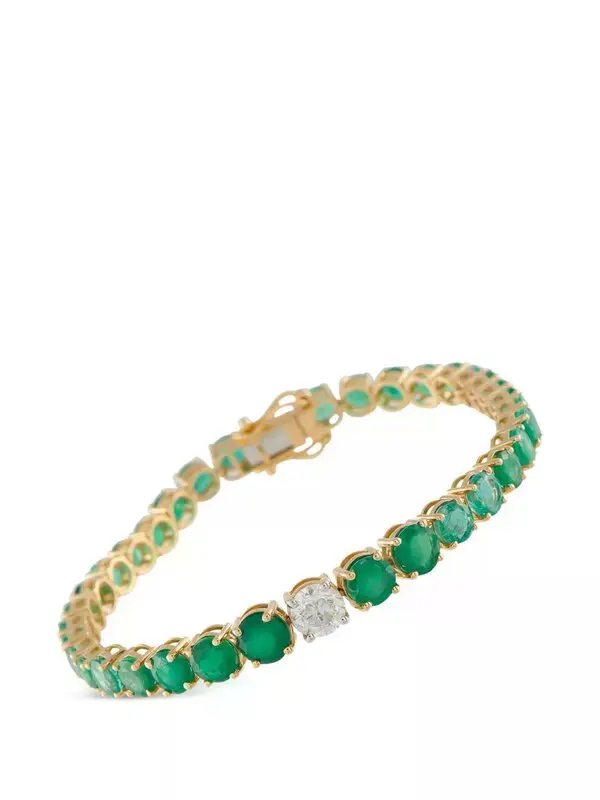 LB EXCLUSIVE Diamond And Emerald Tennis Bracelet - Gold