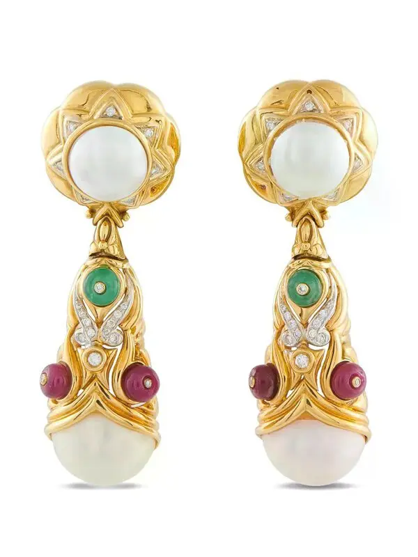 LB EXCLUSIVE Multi-stone Drop Earrings - Gold
