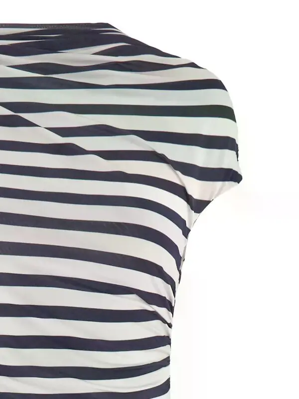 SELF-PORTRAIT Striped Draped Maxi Dress