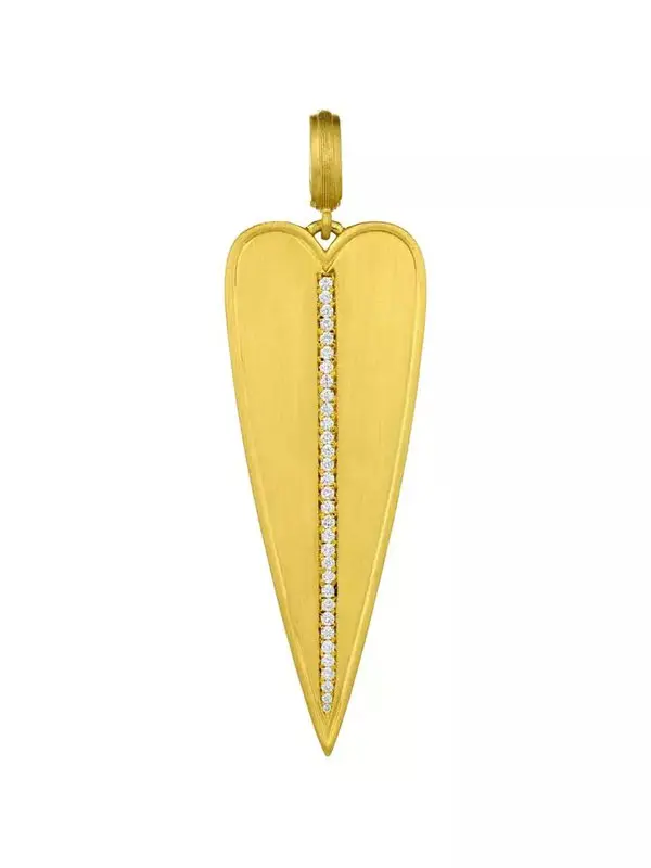 LEIGH MAXWELL Skinny Heart Diamond Pendant - Gold