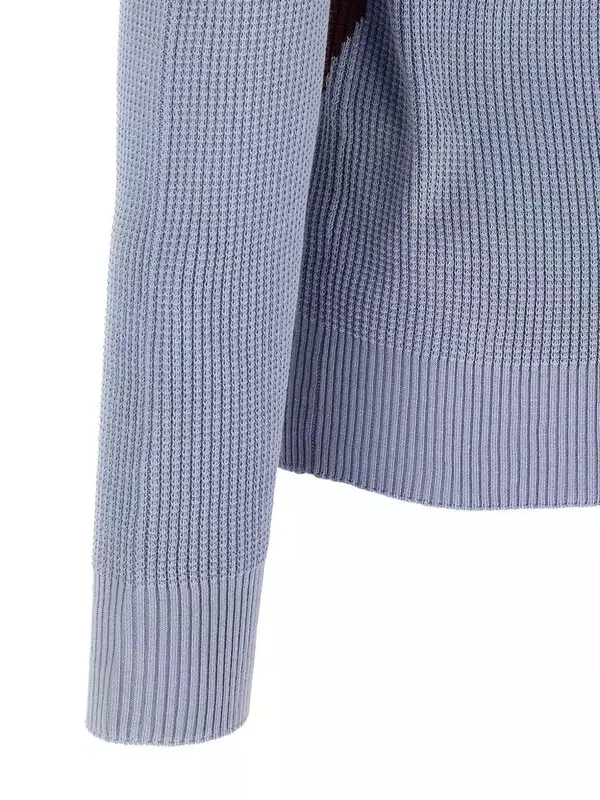 BALLANTYNE V-neck Argyle Sweater - Blue