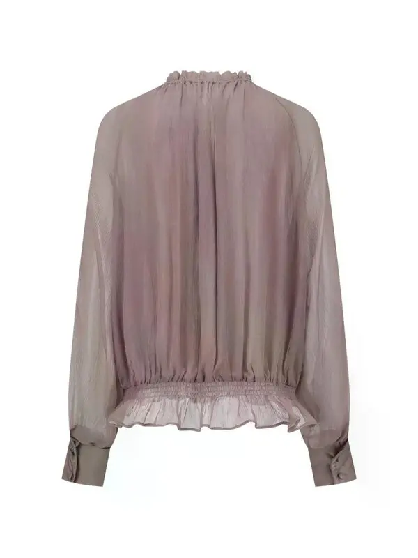 OUDE WAAG Ruffled Silk Shirt - Pink