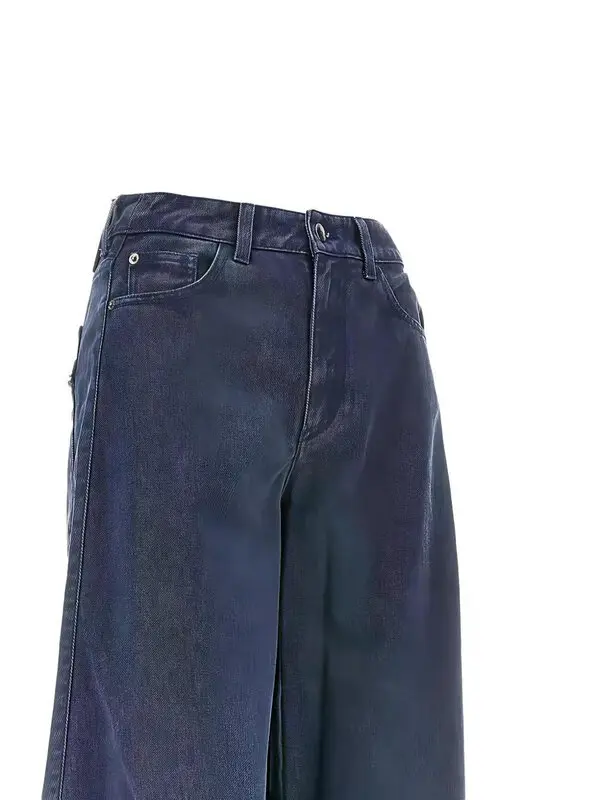 Emporio Armani Belt-loop Wide-leg Jeans - Blue