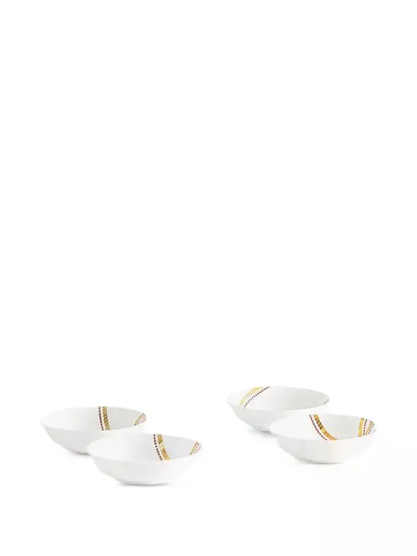 Shanghai Tang Tang Porcelain Knotted Elegance Plate Set Of Four - White