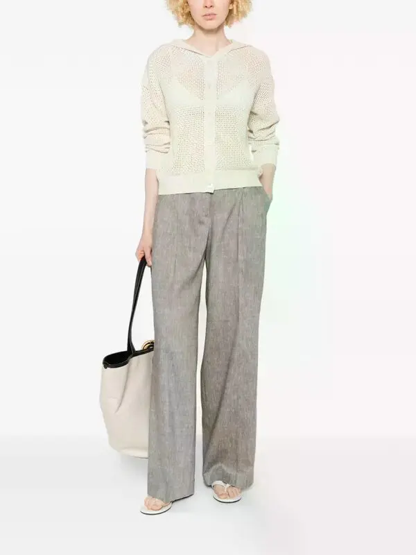 Peserico Open-knit Hooded Cardigan - Neutrals